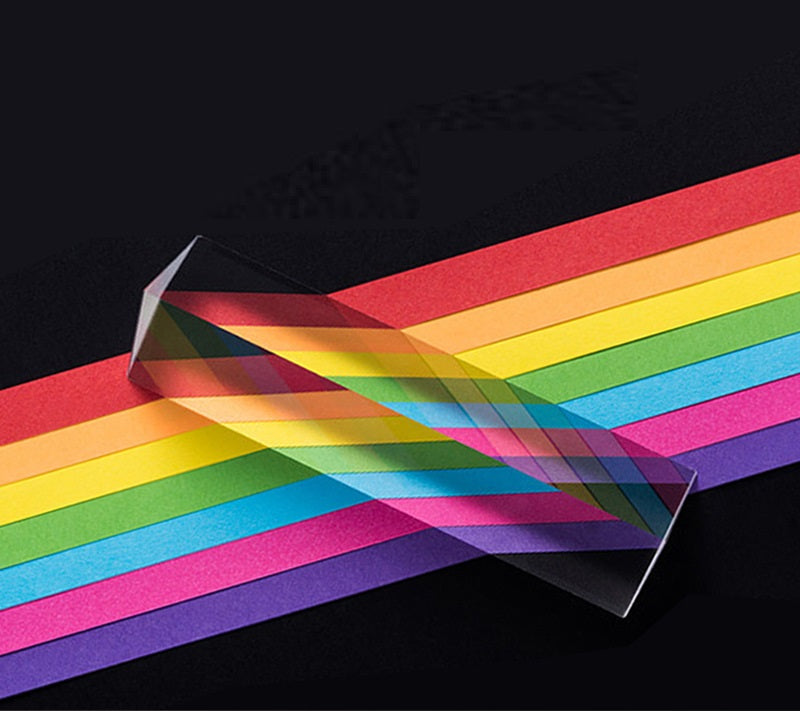 Educational Optical Glass Triple Triangular Prism 10cm Rainbow Sun Cat ...