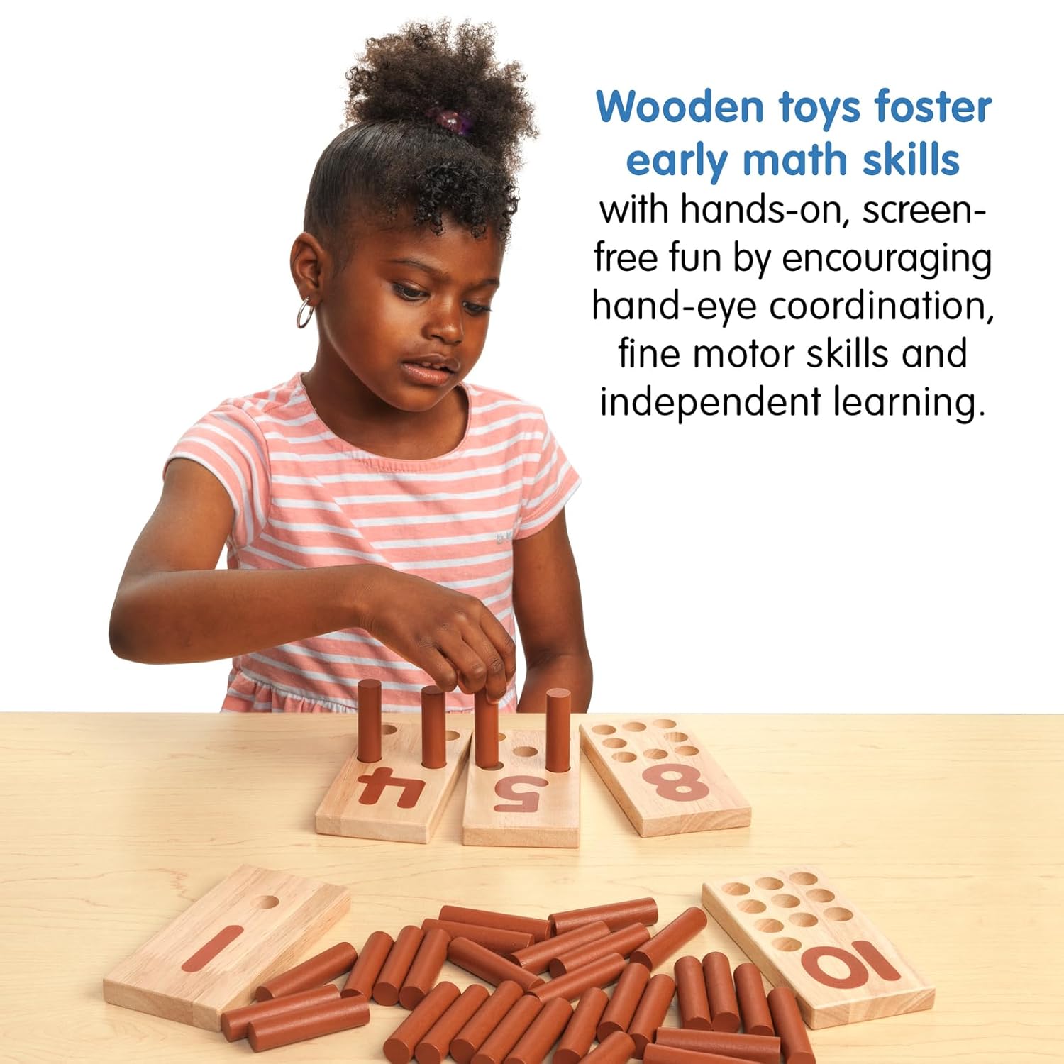 X Large Excellerations Montessori Counting Pegs Number Counting Sticks ...