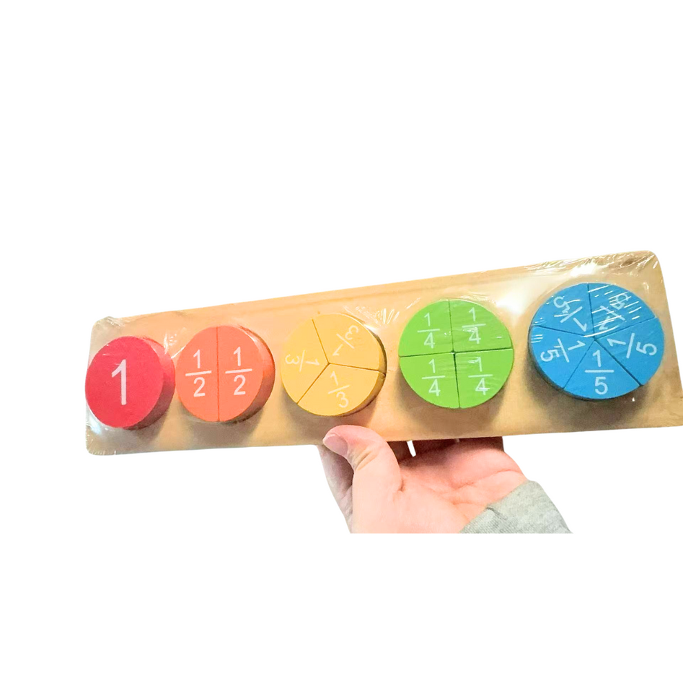Wooden Fractions Shape Board Math Learning Puzzle – HAPPY GUMNUT