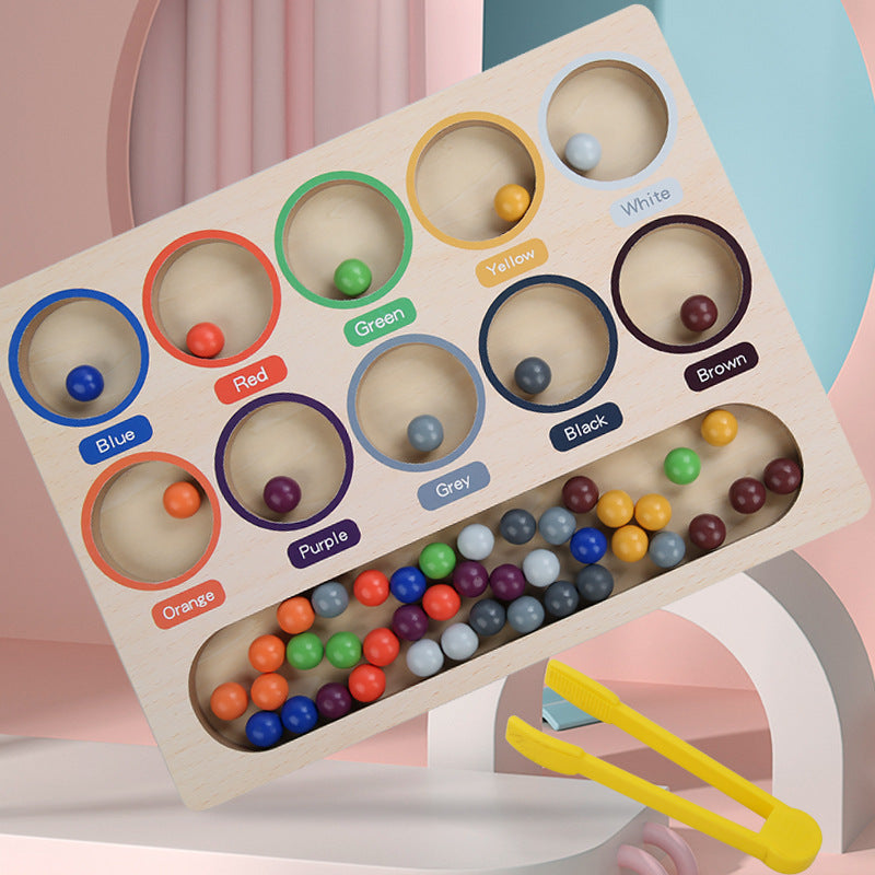 Montessori Colour Beads Sorting Tray Tong Transfer Activity – HAPPY GUMNUT