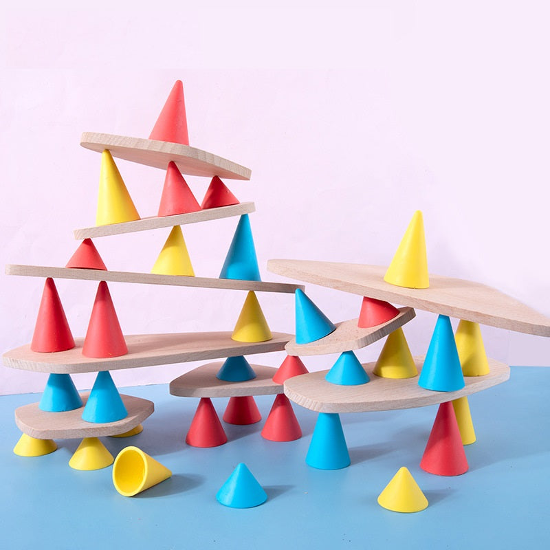 Construction Balancing Game Cones and Plates 44 Pcs – HAPPY GUMNUT
