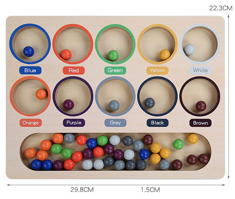 Montessori Colour Beads Sorting Tray Tong Transfer Activity | HAPPY GUMNUT