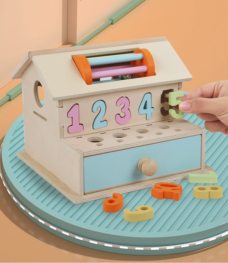 Montessori Multi Activities Geometric Shape Sorting Box Toddler Fine M ...