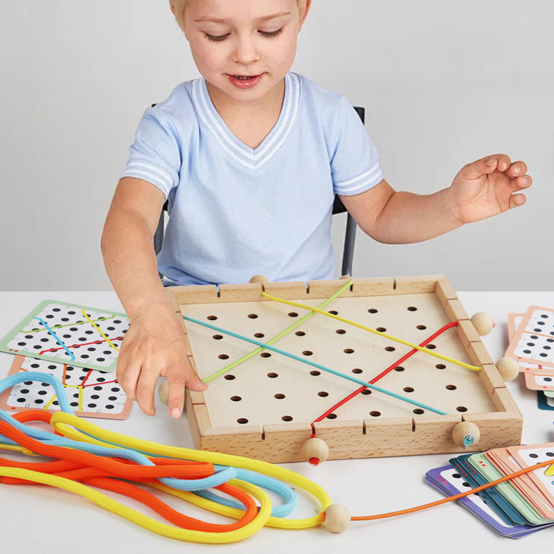 Wooden Montessori Thread String Manipulation Board – HAPPY GUMNUT