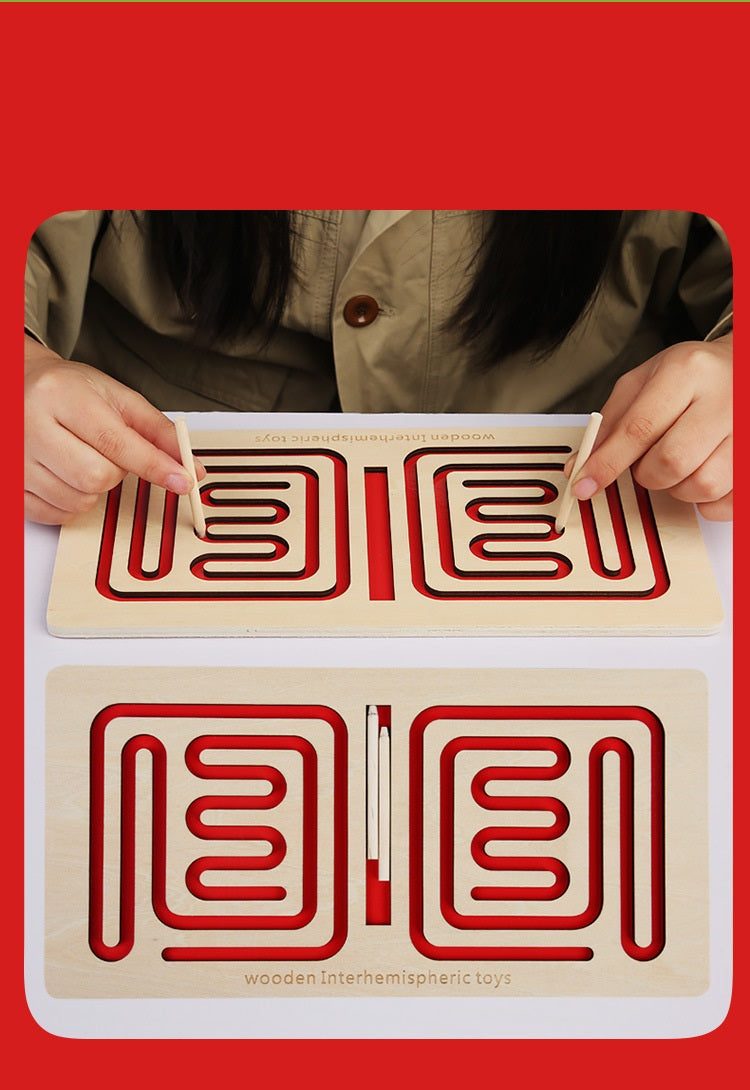 Pre-writing Board Left and Right Brain Training Wooden Tracing Board M ...