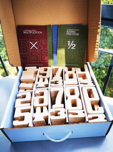 Large Teaching Wooden Number Sum Blocks KIDS Learning Maths Counting 1 ...