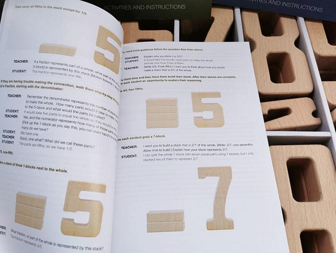 Large Teaching Wooden Number Sum Blocks KIDS Learning Maths Counting 1 ...