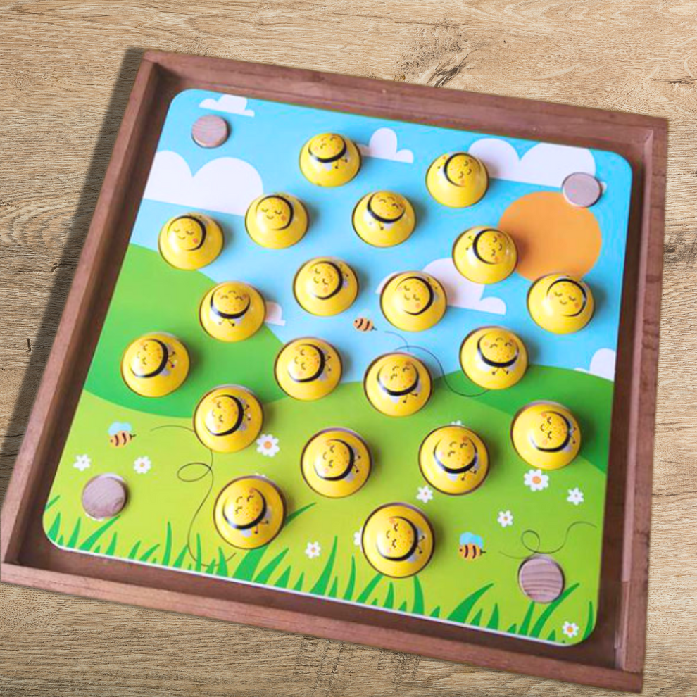 Jumbo Wooden Memory Chess Bee Game with Matching Tracing Cards – HAPPY ...