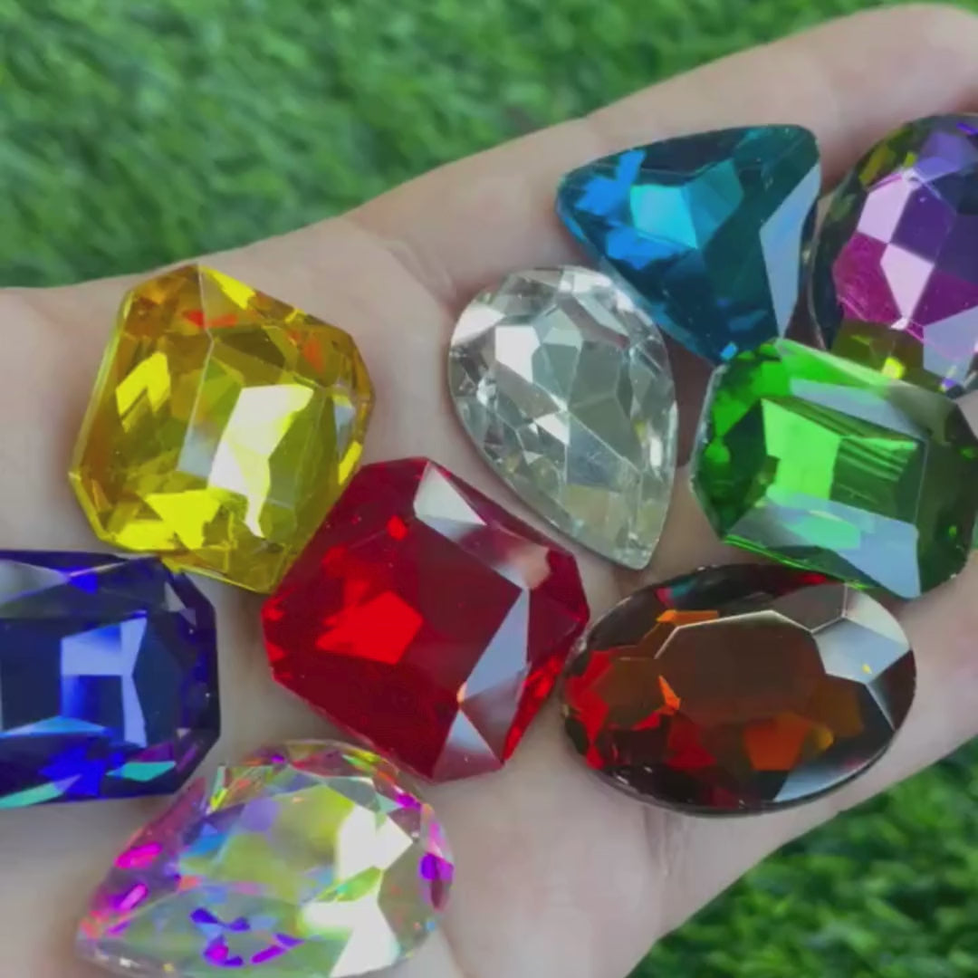 15 pc Wooden Sparkling acrylic Gem blocks bauspiel with tray – HAPPY GUMNUT