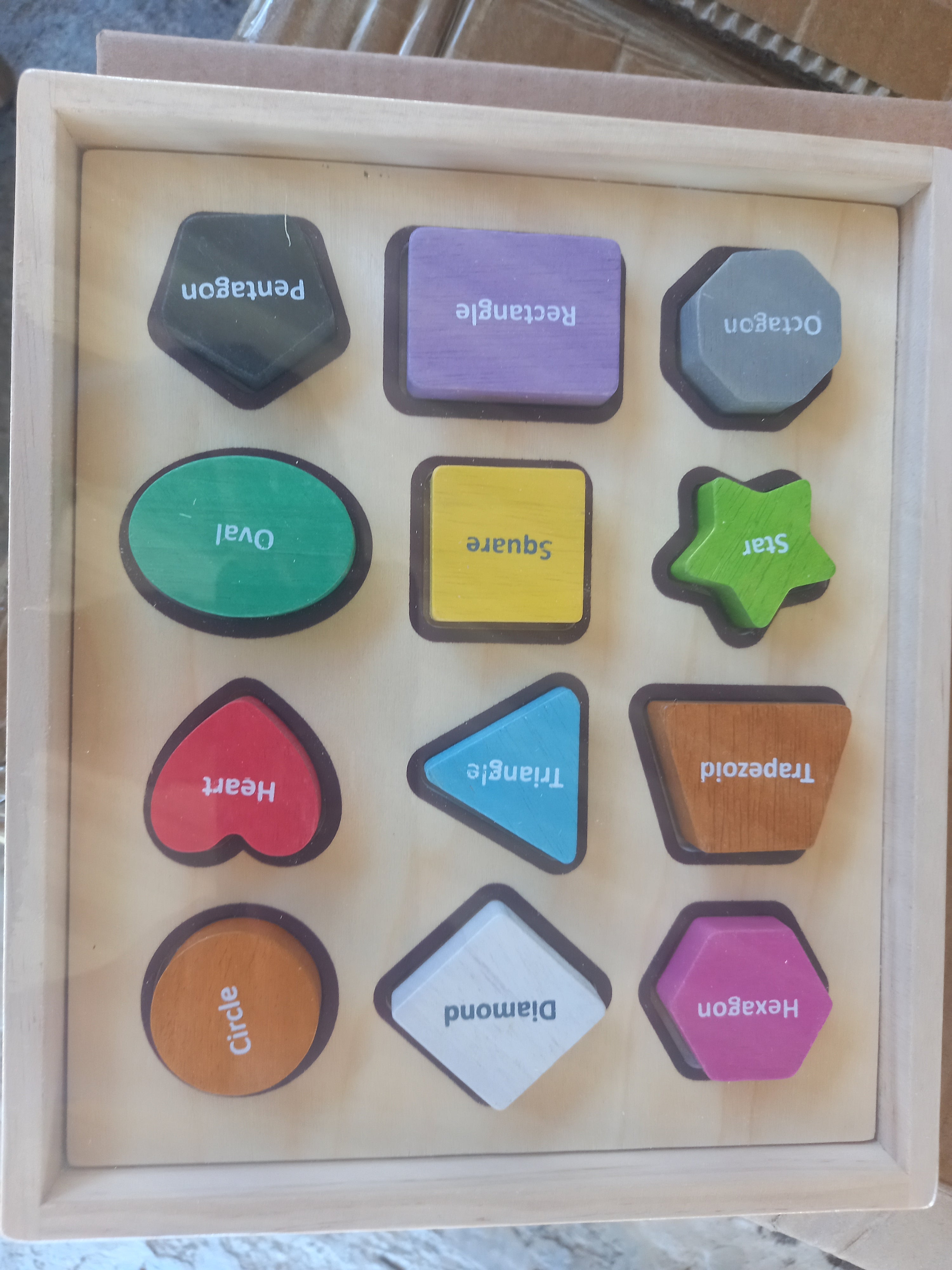 Wooden Colourful Learning Basic Shape Geometric Puzzle – HAPPY GUMNUT