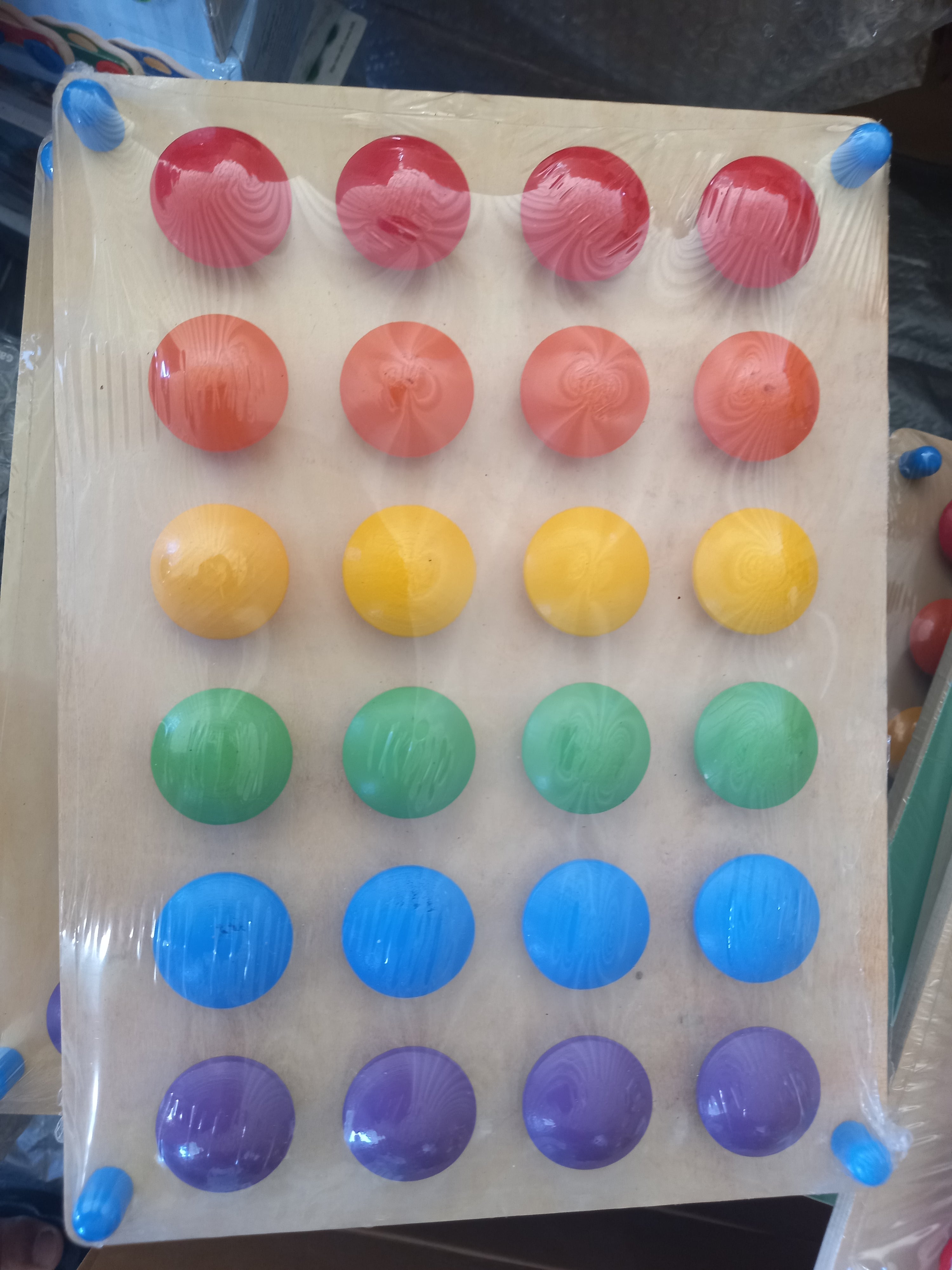 Jumbo Rainbow Mosaic Beads Pegs Clip Board Wooden Activity Board ...