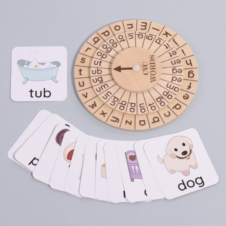 Montessori phonics Learning CVC Board Reading Spin word Wheel | HAPPY ...